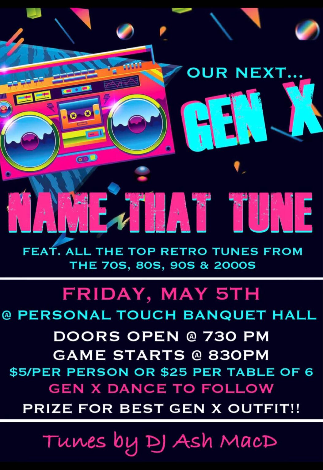 Gen X Name That Tune! - Personal Touch Banquet Hall